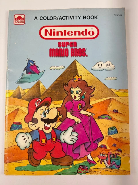 1989 NINTENDO SUPER Mario Bros Coloring/Activity Book 5 pages color ...