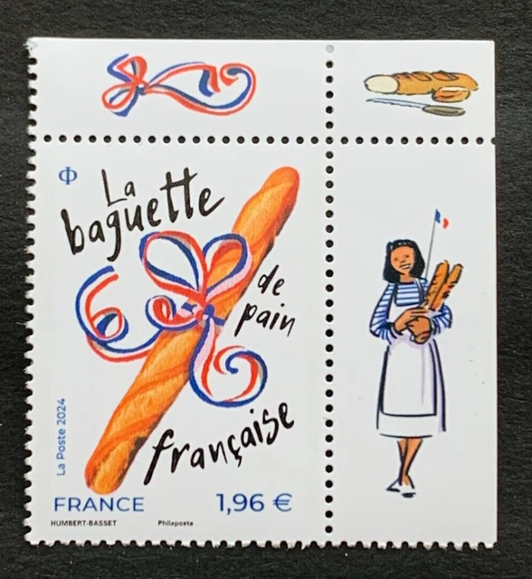 TIMBRE FRANCE 2024. Baguette de pain française. Timbre parfumé. Neuf ...