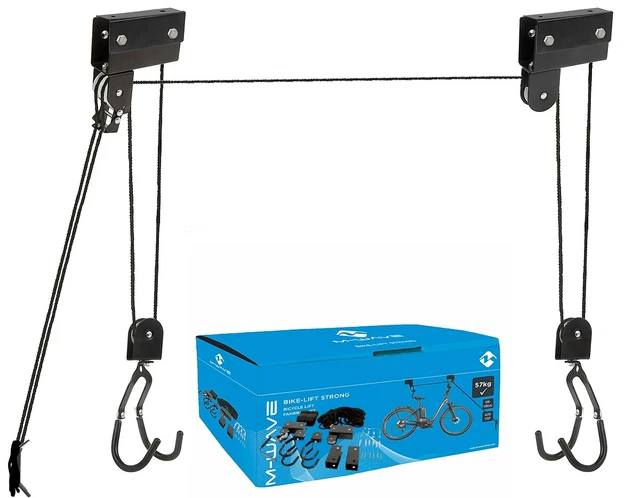 M-WAVE E-BIKE FAHRRADLIFT XL Deckenhalter bis 57kg Bike-Lift Fahrrad ...