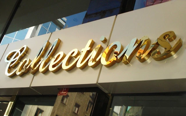 CUSTOM MADE 3D Led Shop Sign Letters - With Light Mesh Cut Gold Chrome ...