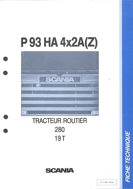 SCANIA / TECHNICAL SHEET / ROAD TRACTOR 280 of 05 / 1995 £6.20 ...