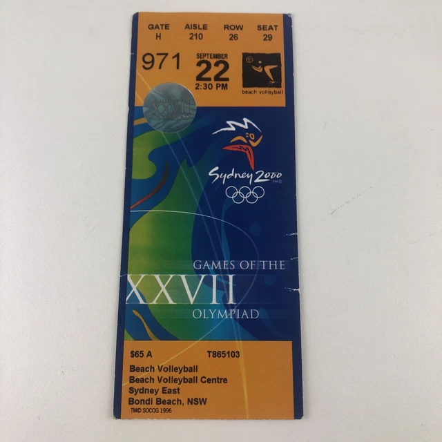 SYDNEY 2000 OLYMPICS Beach Volleyball Ticket Olympic Games Blue Bondi ...