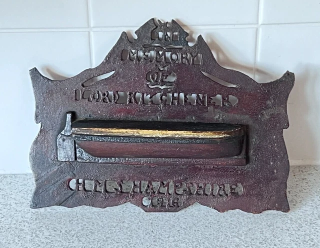 WW1 1916 TRENCH Art Memorial Plaque Lord Kitchener Sinking HMS ...