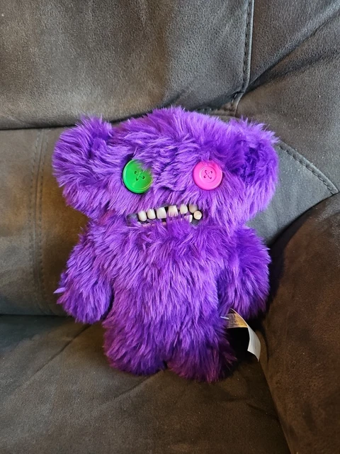 FUGGLER FUNNY UGLY Monster Purple Grumpy Grumps Soft Toy Button Eyes ...