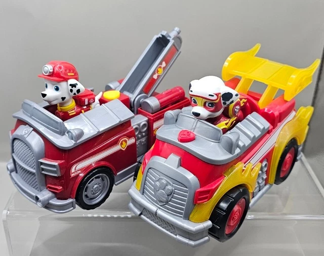 PAW PATROL MIGHTY Marshall Deluxe Vehicle & Fire Truck Marshall Bundle ...