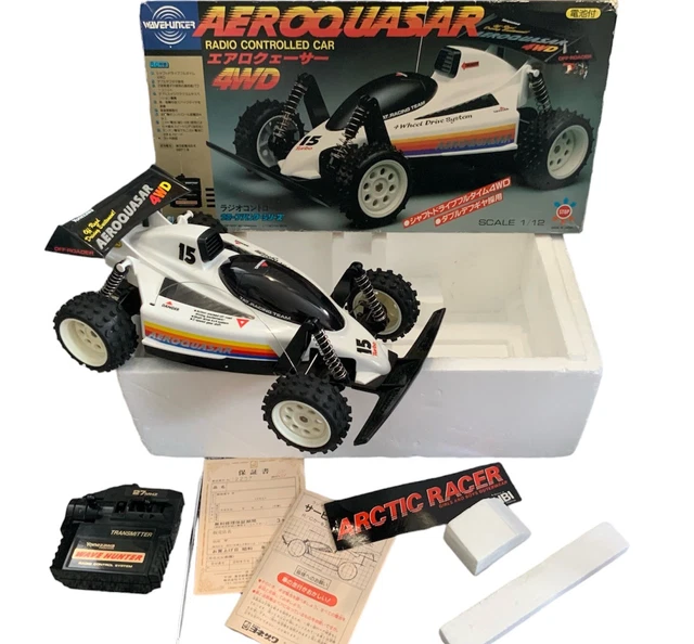 WAVE HUNTER AEROQUASAR 4WD Radio Controlled Car Japanese 1987 1/12 Vtg ...