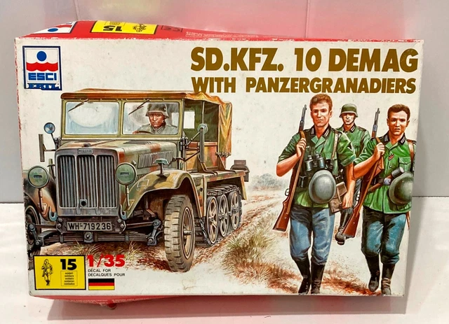 ESCI 1:35 SCALE SD.Kfz 10 Demag Half Track with 15 Panzergrenadiers ...