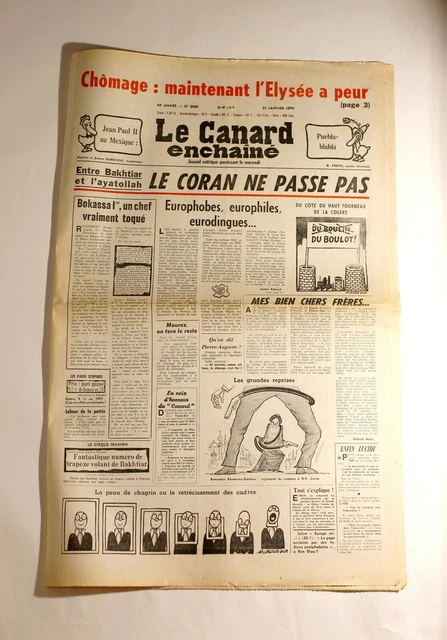ANCIEN JOURNAL SATIRIQUE " LE CANARD ENCHAÎNÉ " 64e ANNÉE N°3040 31 ...