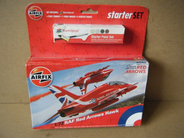 AIRFIX &RAF RED ARROWS HAWK" plastic model kit A55202B. Scale 1:72 ...