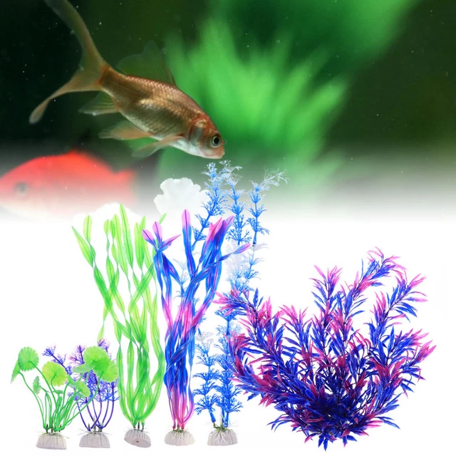 8PC PIANTA SUBACQUEA artificiale marina Pianta finta ecologica ...