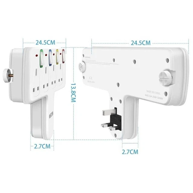 CORD 4 WAY USB Socket Outlets Power Board Smart Plug Adapter Surge ...