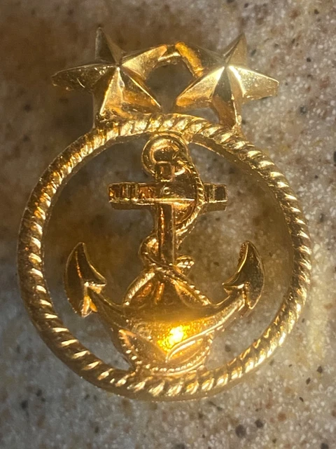 VINTAGE GOLD TONE WWII USN USMC Marine Corps 2 STAR COMBAT AIRCREW PIN ...