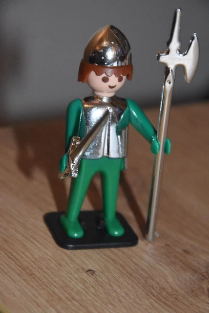 PLAYMOBIL KLICKY FIGUR Chrom Ritter mit Standplatte Rarität 70er Jahre ...
