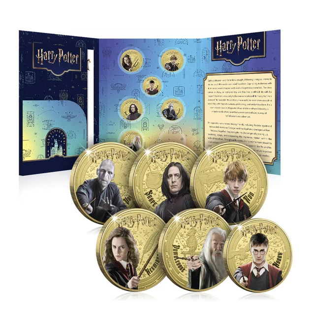 THE MAGIC OF Hogwarts Harry Potter Complete Gold Coin Collection 6 Coin ...