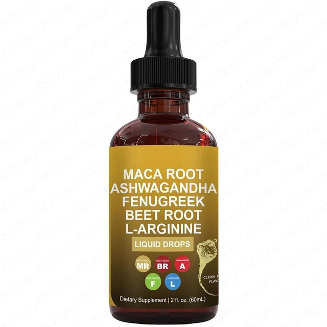 MACA ROOT LIQUID Drops with Ashwagandha, Fenugreek, Beet Root and L ...