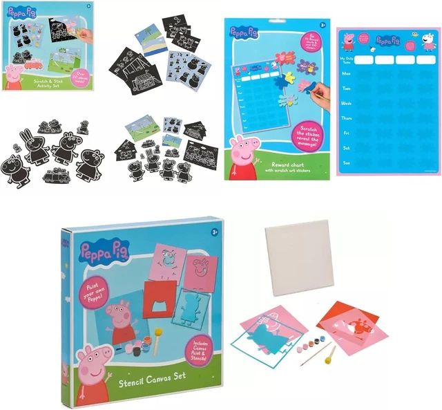 PEPPA PIG CRAFT Set 3:1 Canvas, Engraving Art,Reward Chart Christmas ...