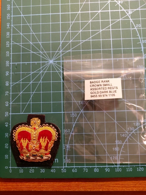 BRITISH ARMY MILITARY Rank Badge Cloth, Small Crown £5.00 - PicClick UK