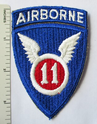 ORIGINAL WW2 VINTAGE 11th AIRBORNE DIVISION US ARMY PATCH One Piece Cut ...