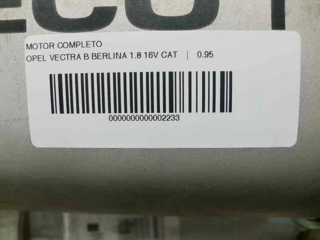 X18XE1 COMPLETE ENGINE For Opel Vectra B Berlina 1.8 16V Cat 2233 2233 ...