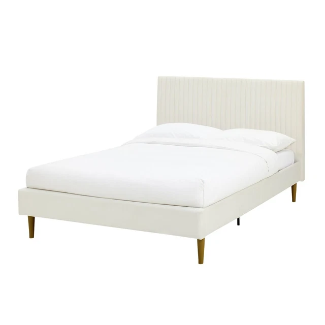 HOME ADA VELVET Bed Frame - Natural | Stylish Room Arrangement £164.99 ...