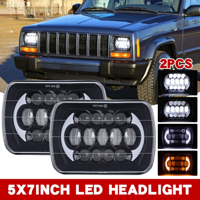 E-GEPRÜFT 5X7 ZOLL LED Scheinwerfer DRL für Jeep Cherokee XJ YJ Chevy ...