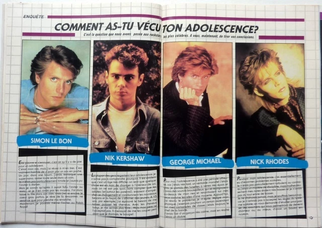 *SIMON LE BON_NIK KERSHAW_NEIL TENNANT_SADE = 4 PAGES 1987 French ...