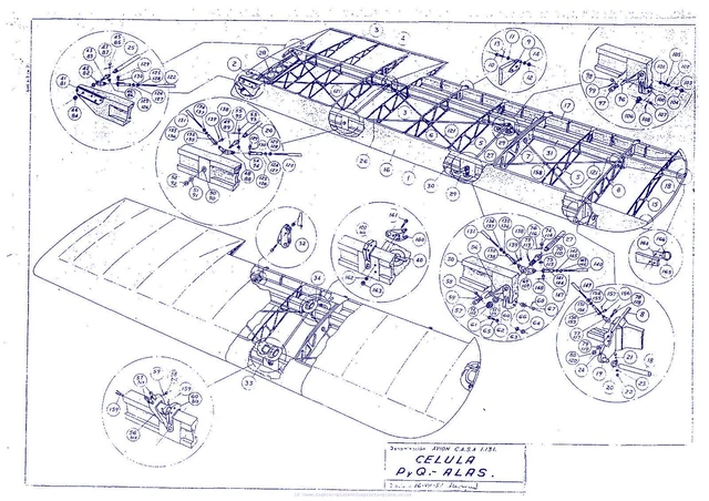 BÜCKER CASA BÜ 131 Jungmann PLAN DRAWING BLUEPRINT TECHNICAL ARCHIVES £ ...