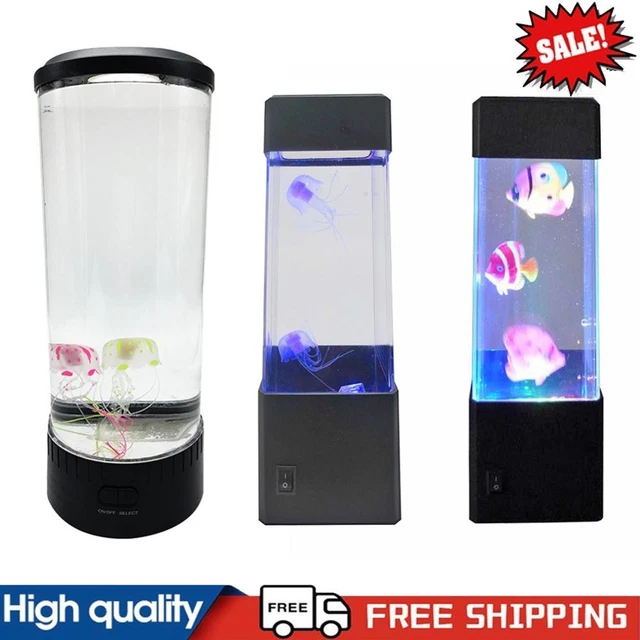 JELLYFISH TANK AQUARIUM LED Lamp Bedside Decoration Lava Night Light ...