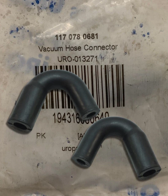 NOS 2X VACUUM Hose Connector for Mercedes R107 W116 W123 W124 W126 W201 ...