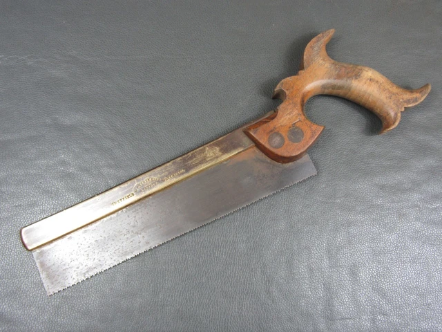 10& BRASS BACKED dovetail tenon saw vintage old tool by W Tyzack Sons ...