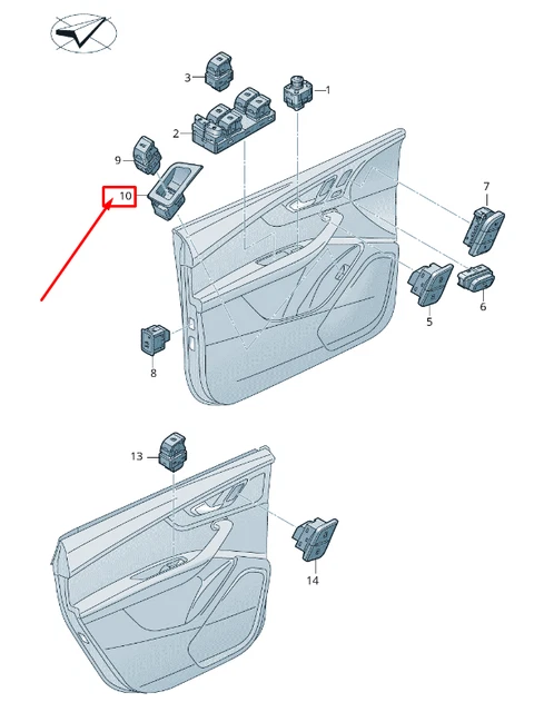 AUDI Q7 4M Tailgate Opening Switch Trim RHD 4M2959830ABJ3 NEW GENUINE £ ...