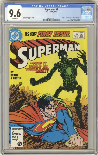 SUPERMAN #1 CGC 9.6 HAUTE QUALITÉ DC Comic KEY 1ère apparition ...