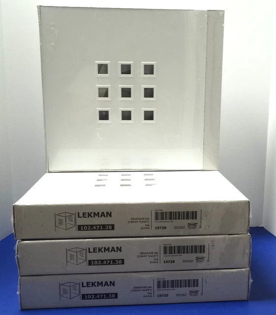 IKEA LEKMAN STORAGE Organize Bin Box 13x13x14.5 White 102.471.38 New 4 ...