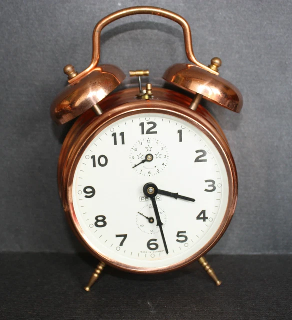 VINTAGE PETER DOUBLE BELL ALLARM CLOCK Nr. 1008 MADE IN GERMANY $75.00 ...