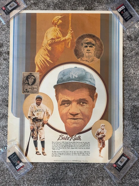 VINTAGE COCA-COLA 18 x 24" BB Greats Poster #3 Babe Ruth - New York ...