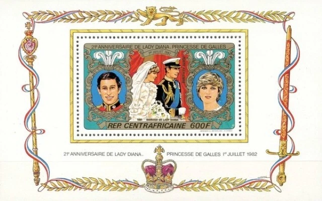 CENTRAL AFRICAN REPUBLIC 1982 - Princess Diana 21st Birthday Miniature Sheet MNH $5.95 - PicClick AU