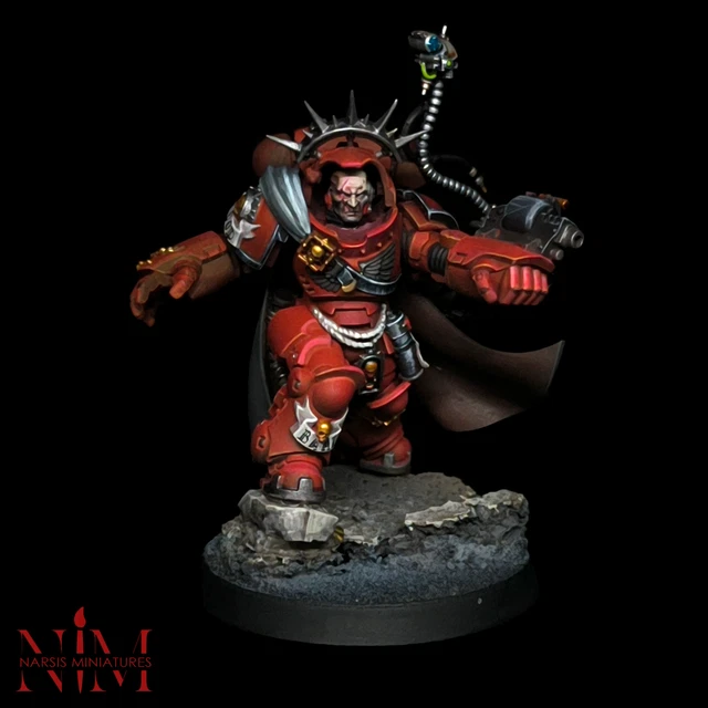 WARHAMMER 40K PAINTED Blood Angels captain in gravis armour with ...