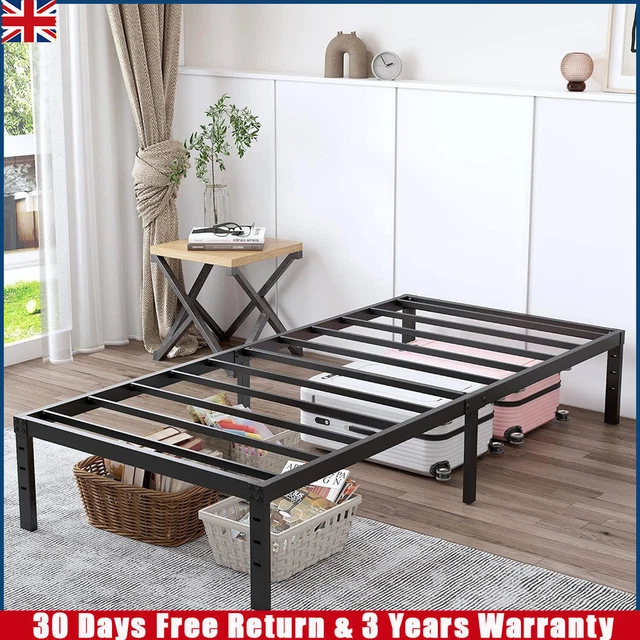 STRONG SINGLE DOUBLE King Bed 3ft/4ft/4ft6 Metal Bed Frame Bedroom ...