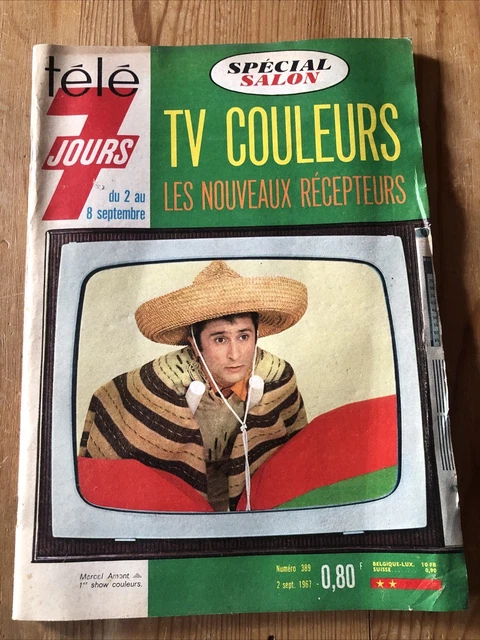 TÉLÉ 7 JOURS numéro 389 Spécial salon TV COULEURS Marcel Amont 1967 EUR ...