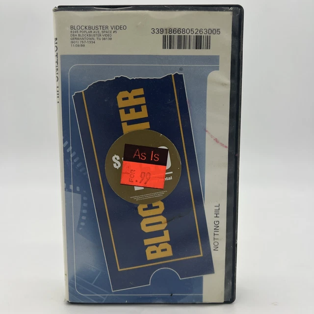 BLOCKBUSTER VIDEO NOTTING Hill VHS Tape Clamshell Movie Comedy Rental ...