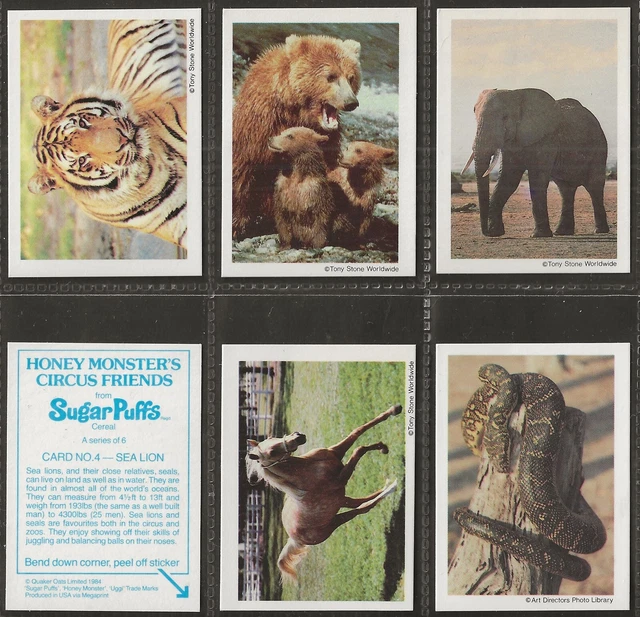 QUAKER OATS-FULL SET- Honey Monsters Circus Friends 1985 (M6 Cards ...