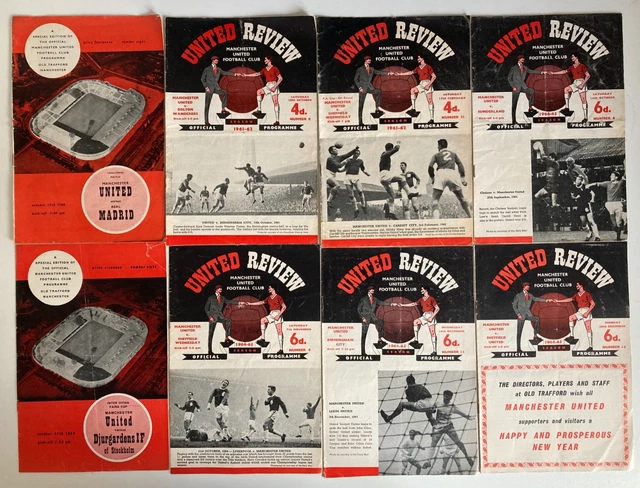 60 MANCHESTER UNITED home programmes 1960-1970 £150.00 - PicClick UK