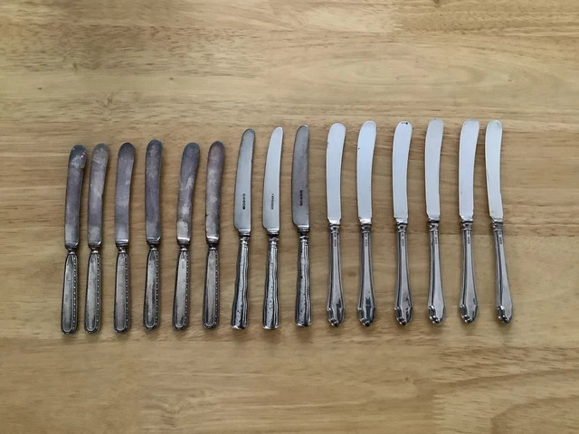STERLING SILVER HANDLES 925 Cutlery Butter Knifes 15 In Total See ...