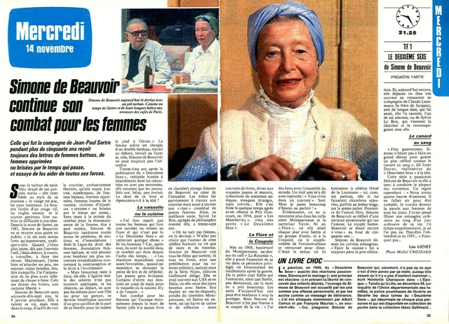 COUPURE DE PRESSE Clipping 1984 Simone de Beauvoir Jean Paul Sartre (2 pages) EUR 5,00 - PicClick FR