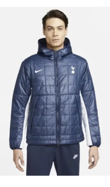 NIKE TOTTENHAM HOTSPUR FC Fleece Lined Fill Down Quilted Hooded Coat ...