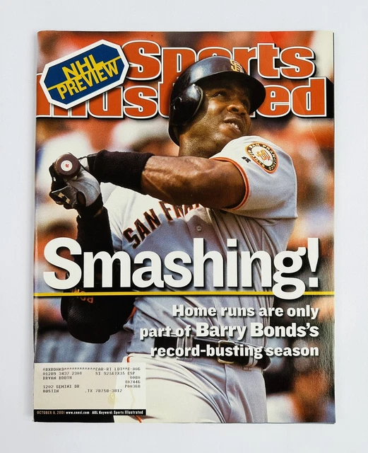 SPORTS ILLUSTRATED MAGAZINE “Smashing!” Oct. 8, 2001 BARRY BONDS £6.90 ...