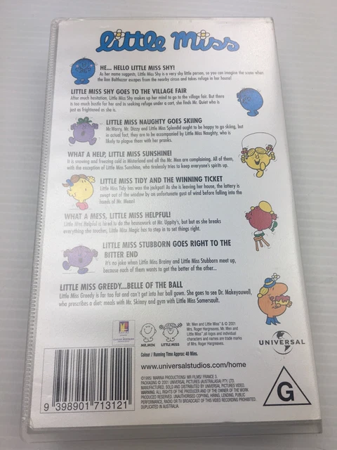 LITTLE MISS SHY & Friends VHS Video Cassette Tape Clear Small Box PAL G ...