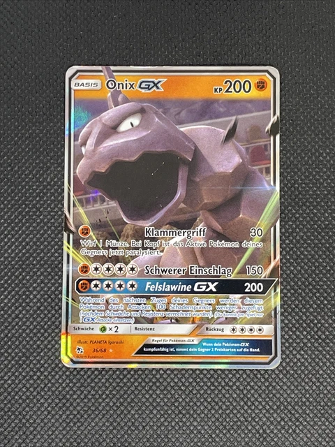 CARTA POKÉMON ONIX GX 36/68 Destino Nascosto Full Art Rara Italiano Tcg ...
