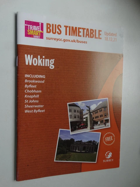 SURREY BUS TIMETABLE: Woking: Updated 18.12.21 edition £1.19 - PicClick UK