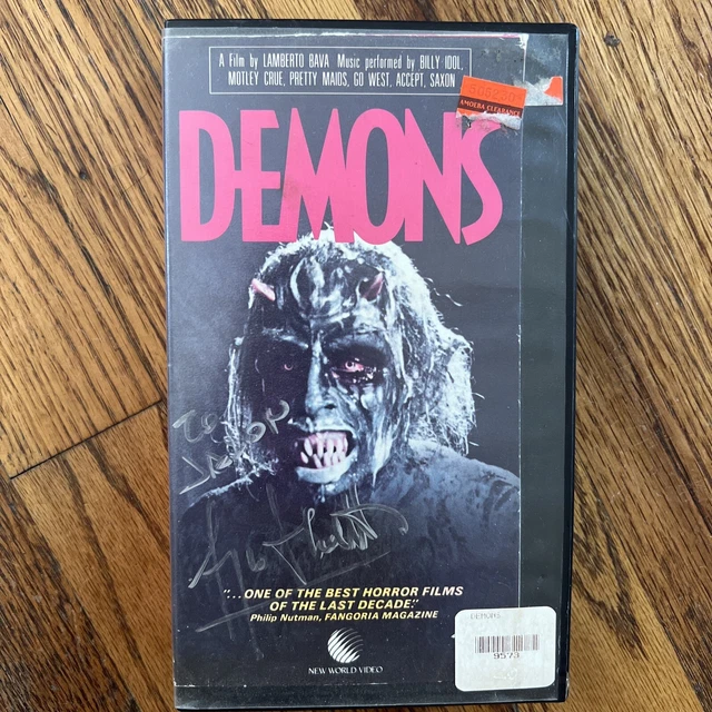 SIGNED!!! DEMONS (VHS, 1985) Dario Argento Bava Horror New World Video ...